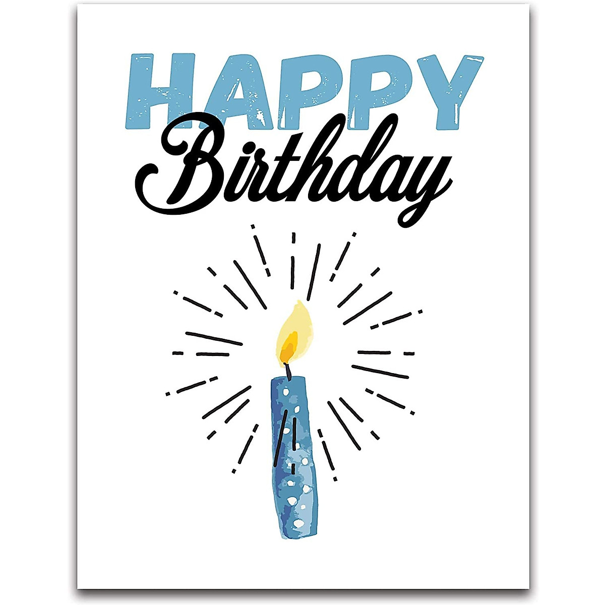 Small World Greetings Large Blue Happy Birthday Greeting Card from Group - Blank Inside With Envelope - 11.75" x 9" - Perfect for family, friends, colleagues, and more