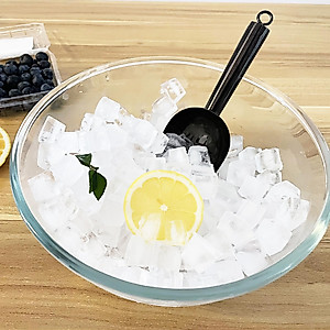 Metal Ice Scoop 3 Oz, Small Stainless Steel Ice scooper for Ice Maker Ice Bucket Kitchen Freezer Bar Party Wedding, Multipurpose for Popcorn Scoop,Flour Scoop,Dog Food Scoop (3 OZ, Black)