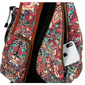 Large Sling backpack Crossbody Shoulder Chest Bag Travel Hiking Daypack for Women XB-04 (Multicolored)