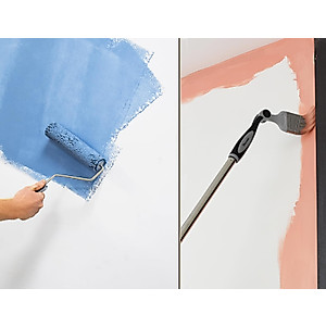 ROLLINGDOG Paint Roller Set - 9 Inch Paint Roller with Extension Pole,Wall Paint Kit Extendable Paint Brush with Tray Kit