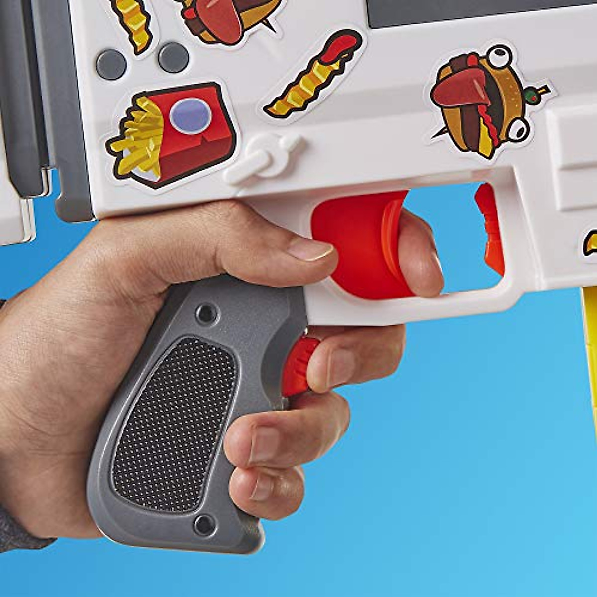 Nerf Fortnite AR-Durrr Burger Motorized Blaster - Customizing Stickers, 20 Darts, 10-Dart Clip - for Youth, Teens, Adults (Amazon Exclusive)