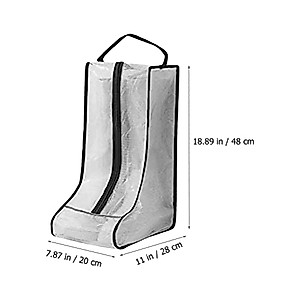 INOOMP 2pcs Storage Bag Clear Boot Storage Bags Shoe Bags with Zipper Tall Boots Organizers Protector Bag Reusable Shoe Storage Pouches Multi- Storage Bags for Home and Travel (Clear)