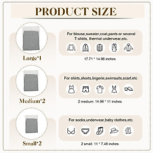 5-Piece Laundry Bag Set, Organic Cotton Mesh Laundry Bag with Zipper and Hanging Loop, 3 Sizes (S,M,L) Mesh Laundry Bag, Artisan Crafted Cotton Mesh Laundry Bag for Delicate Underwear and Socks