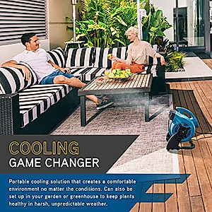 XPOWER Misting Fan FM-48, Outdoor Cooling, Heavy Duty, Powerful, High Velocity, 3-Speed, Ideal for Camping, Patios, Picnics, & More
