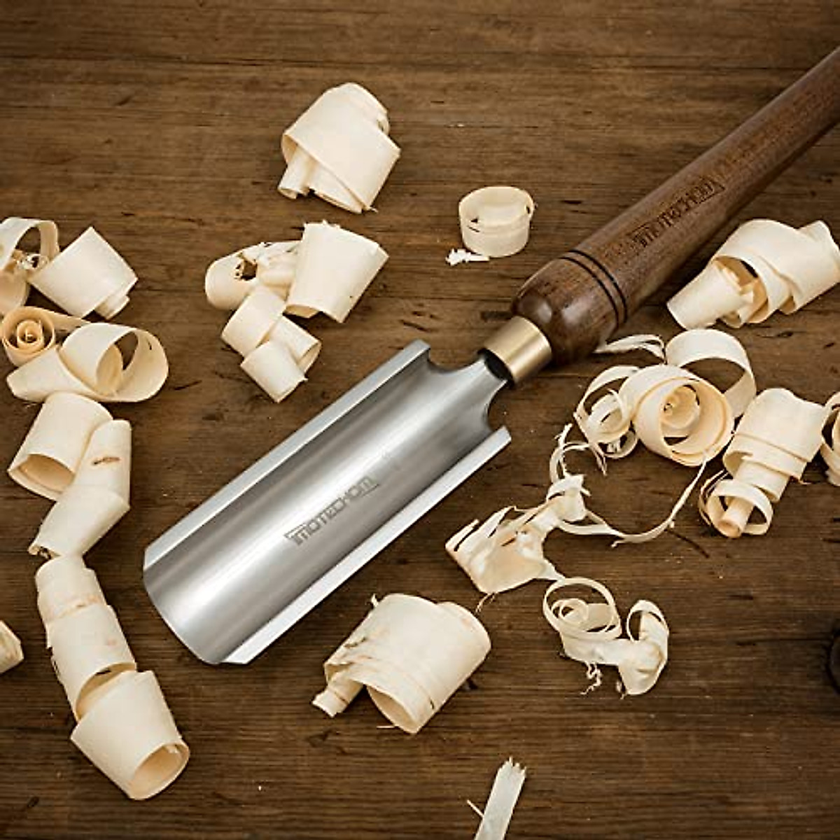 IMOTECHOM 2-Inches HSS Roughing Gouge Lathe Chisel Wood Turning Tools with Round Plastic Box and Hanging Bag