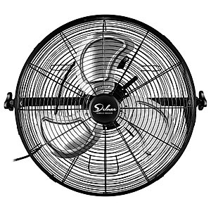 Simple Deluxe 20 Inch High Velocity 3 Speed, Black Wall-Mount Fan for Warehouse, Greenhouse, Workshop, Patio, Factory and Basement