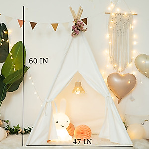 RongFa Teepee Tent for Kids-Portable Children Play Tent Indoor Outdoor (White)