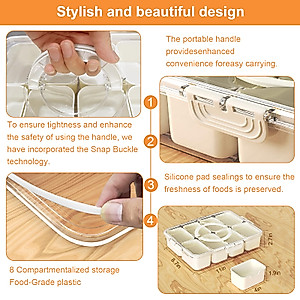 2Pack Snackle Box, Snack Box Container, Divided Serving Tray with Lid, Snack tray, Snack Organizer for Candy, Fruits, Nuts, Spices, Vegetable, Snacks - For Party, Picnic, Entertaining