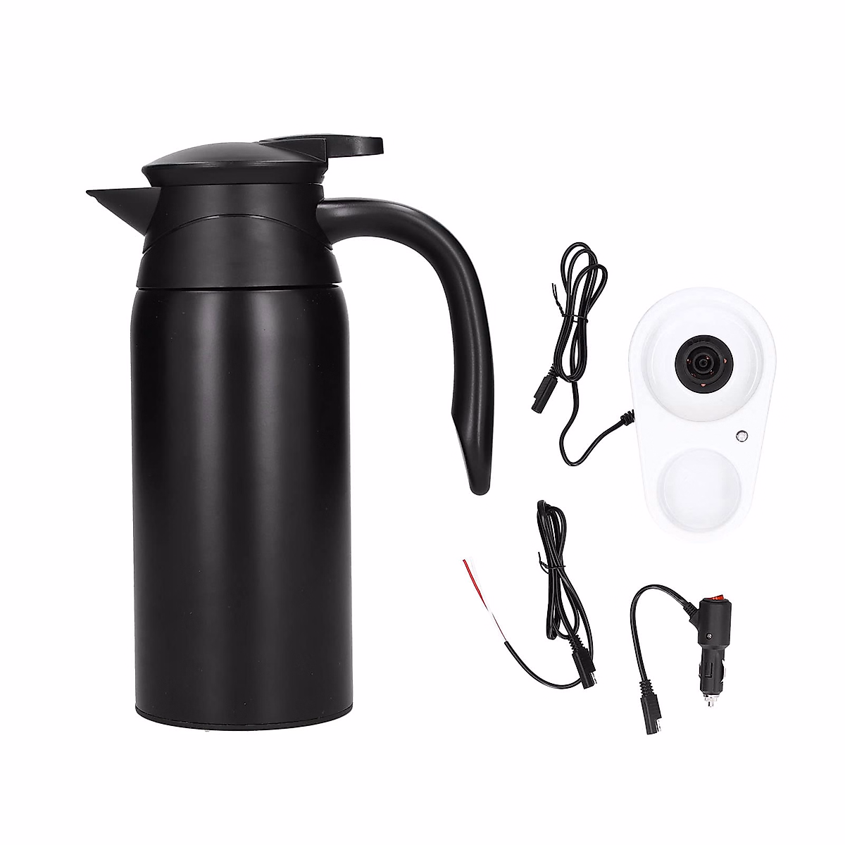 Tea Kettle Electric, 12V 24V Portable Insulation Water Heater Pot 800Ml Car Kettle Hot Water Kettle Electric, For Car, Traving Caming(12V/24V black)