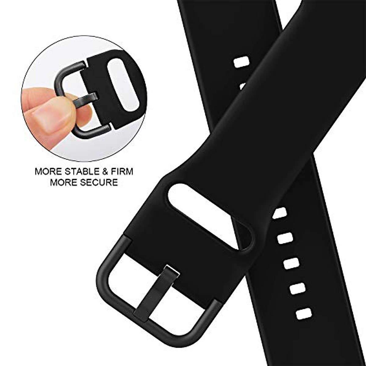 Sport Band Compatible with Apple Watch Bands 49mm 45mm 44mm 42mm, Soft Silicone Wristbands Replacement Strap with Classic Clasp for iWatch Series SE 8 7 6 5 4 3 2 1 Ultra for Women Men, Black
