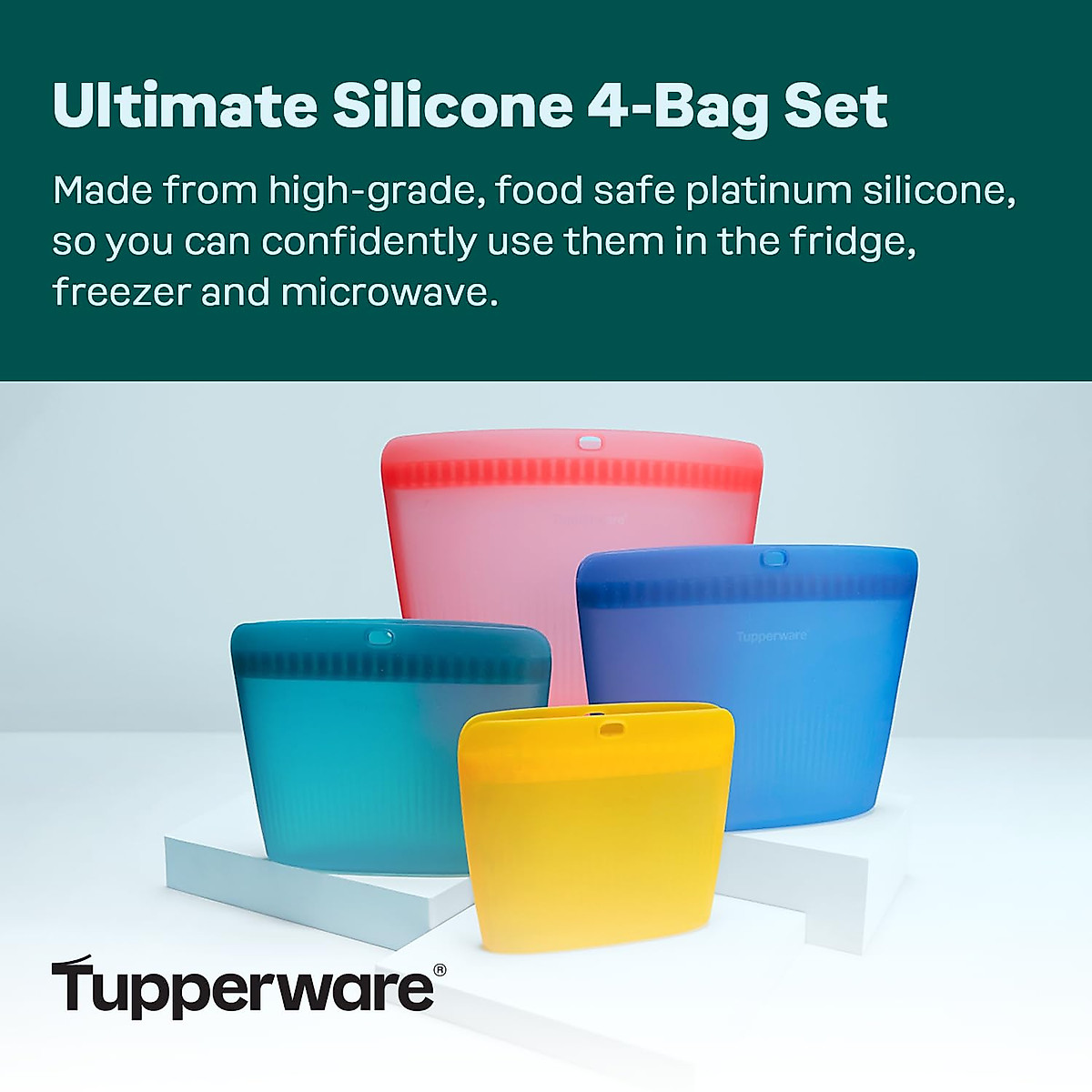Tupperware Ultimate Silicone 4-Bag Food Storage Set