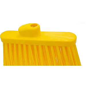 SPARTA Plastic Broom Head, Angled, Un-Flagged for Large Debris Indoor, Outdoor, Home, Restaurant, Lobby, Office, 12 Inches, Yellow, (Pack of 12)
