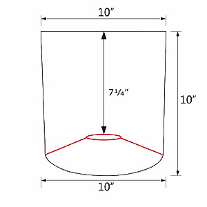 Aspen Creative 58402, Drum Uno Lamp Shade, White & Grey, 10" Top x 10" Bottom x 10" Height, Slip UNO 36mm