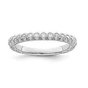 ARAIYA FINE JEWELRY 10K White Gold Diamond Band Ring (1/5 cttw, I-J Color, I2-I3 Clarity), Size 10