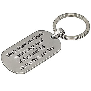 good goods Personalized Customize Inspirational Keyring Stainless Steel Dog Tag Name Keychain,Engraved Gift for Men Boys Boyfriend (Silver horizontal)