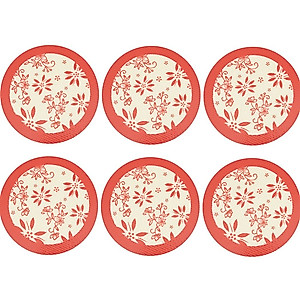 Round Silicone Baking Mats for Cake Pan - Food Grade Material, Reusable Silicone Mat for Baking Pan,Dough Roll Mats, Oven Liners for Bread/Tortilla/Macaron/Pastry/Pie/Bun/Pizza Pan (Yellow Red, 6PCS)