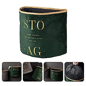 1pc Dirty Bucket Folding Art Home Storage Green Blankets Bins for Bag Hamper Collapsible Household Laundry Foldable Clothes Sturdy Bin Baby Kid Nursery Cloth