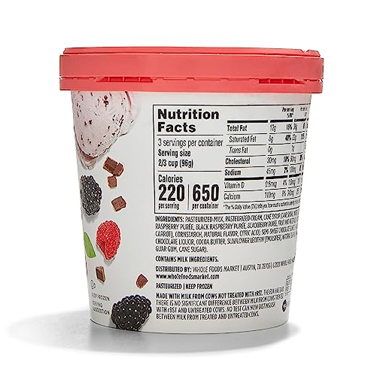 365 by Whole Foods Market, Ice Cream Raspberry Chocolate Chip, 16 Ounce