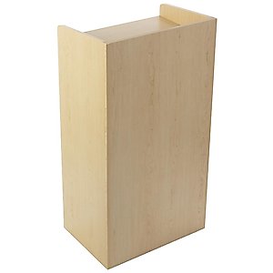 Displays2go Hostess Station, Hidden Wheels, Adjustable Shelf, Maple (LCKDPHSMP)