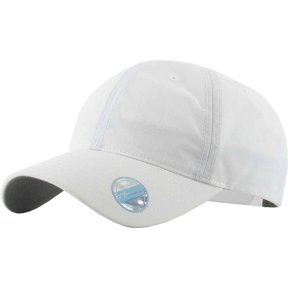 KBETHOS Relaxed Fit Unconstructed Nylon Sports Cap Adjustable Performance Hat … (Adjustable, (Nylon) White)