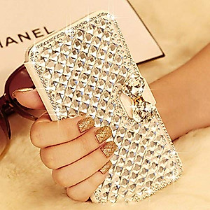 Bonitec iPhone 13 Pro Max Wallet Case - Luxury Glitter Bowknot Diamond Rhinestone Flip Stand with Card Slot