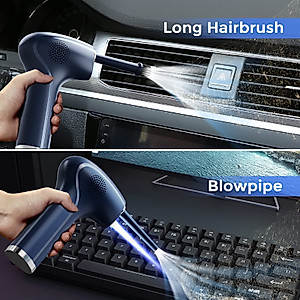 Electric Air Duster,52000 RPM and 6000mAH Cordless Air Duster Electric Blower Computer Compressed Air Duster for Cleaning Computer Keyboard PC, Portable Rechargeable Cordless Air Blower, Compressor