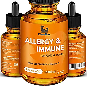 Clearmax Allergy Immunity for Dogs - Dog Itch Relief - Natural Supplement for Cat Allergy & Dog Allergy Relief - Calming Natural Support for Dogs & Cats (2 Oz)