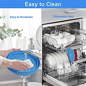 2 Pack Air Fryer Silicone Liners 8.5 Inch Foldable Silicone Air Fryer Basket Liners Reusable air fryer Silicone Pot Non Stick Food Safe Oven Silicone Baking Liners for 5 to 7 QT Air Fryer with Gloves