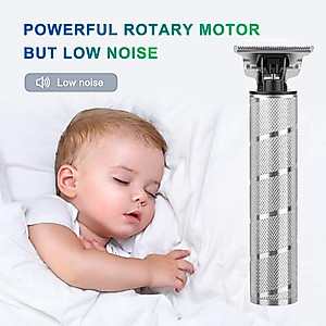 Ufree Hair Trimmer for Men, Beard Trimmer for Men Electric Razor Shavers Cordless Hair Clippers for Men, Zero Gapped T Blade Liners Grooming Hair Cutting Kit, Valentines Day Gifts for Men(Silver)