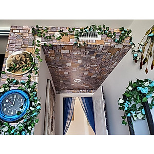 WEISPARK Fake Flowers - 4pcs 8.2 FT Artificial Rose Vine Flower Plants Hanging Rose Ivy for Home Hotel Office Wedding Party Garden Craft Art Décor (Blue&White)