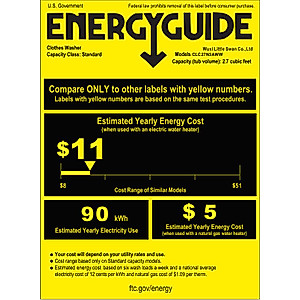 COMFEE’ 24" Washer and Dryer Combo 2.7 cu.ft 26lbs Washing Machine Steam Care, Overnight Dry, No Shaking Front Load Full-Automatic Machine, Dorm White