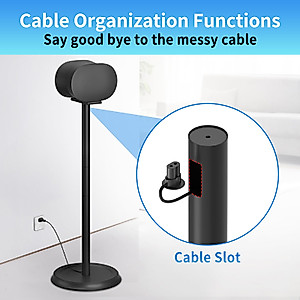 Heavy-Duty Speaker Stand for Sonos Era 300 Stand with Cable Management Floor Speaker Stands for Sonos Era 300 Speaker Stand for Easy and Secure Mounting, Black