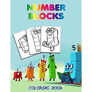 Numbér Blócks Coloring Book: Great Coloring Book With Jumbo Giant Coloring Images To Relax And Boost Creativity For Kids And Adults