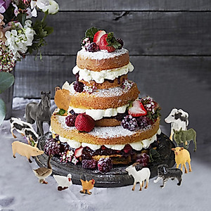 SIUVFEAT Realistic Farm Animal Toys 12pcs Plastic Kids Animal Figurines for Kids 3+ Years Birthday Cake Topper Animal Theme Toys