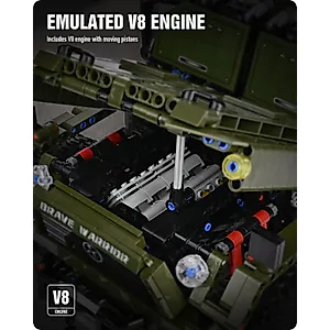 Nifeliz Warrior Military Car Building Kit, Collectible Building Army Model Truck, Military Toys for Men and Adults (3,175 Pieces)