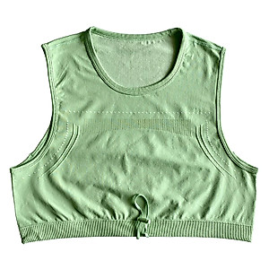 Bravetoshop Women Crop Top Summer Crewneck Sleeveless Loose Comfy Sports Yaga Running Workout Vest Summer Tank Tops (Green,L)