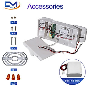 CM MZY Emergency Lights with Battery Backup,Commercial Emergency Light,Two Adjustable LED Light Head Emergency Lighting Fixtures,120-277V AC, UL Certified,2PCS