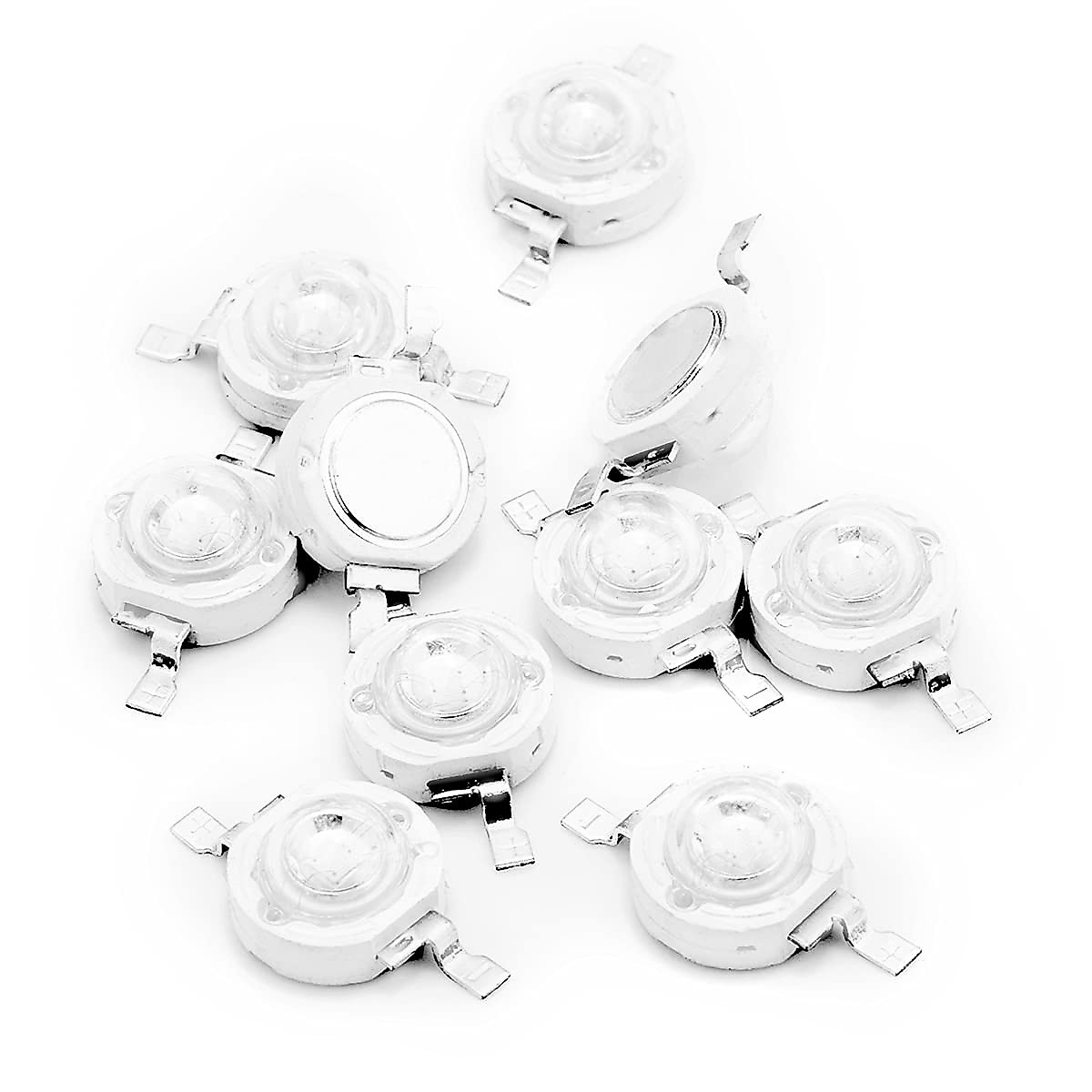 CHANZON 10 pcs High Power Led Chip 3W Purple Ultraviolet (UV 395nm / 400mA - 500mA / DC 3V - 3.4V / 3 Watt) SMD COB Light Emitter Components Diode 3 W Ultra Violet Bulb Lamp Beads DIY Lighting