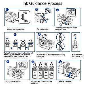 Aomya Compatible T522 Refill Ink Bottle Kit Premium Ink for EcoTank ET-2720, ET-4700 Printers Black, Cyan, Magenta, Yellow 4-Pack 100ML