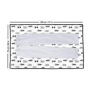 Encasa XO Ironing Mat/Pad (Large 48"x28") with 3mm Padding & Silicone Iron Rest for Steam Pressing on Tabletop or Bed - Heat Resistant, Portable, Quilting & Travel Blanket - Black Arrow