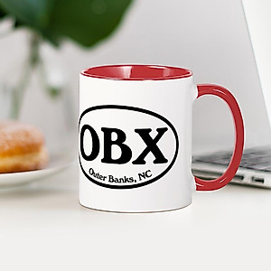 CafePress OBX Outer Banks, NC Oval Mug Ceramic Coffee Mug, Tea Cup 11 oz