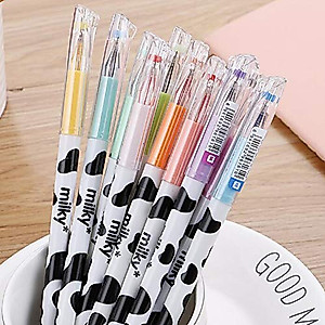 sencoo 12 pack Colorful Cute Diamond Gel Pen Candy Color Milky Cow Pens Set Writing Kawaii Stationery School Office Supplies