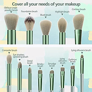 SULELA Makeup Brushes Set, 25pcs Make up Kits for Foundation Eyebrow Concealer Eye Shadows Professional Make up Brushes set (Green)