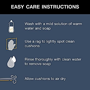 Sun-Ray 214004 Seat Cushion with Flame Retardant Filling, Blue 2 Count