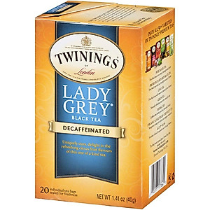 Twinings of London Lady Grey Tea Decaf Box of 20 Tea Bags