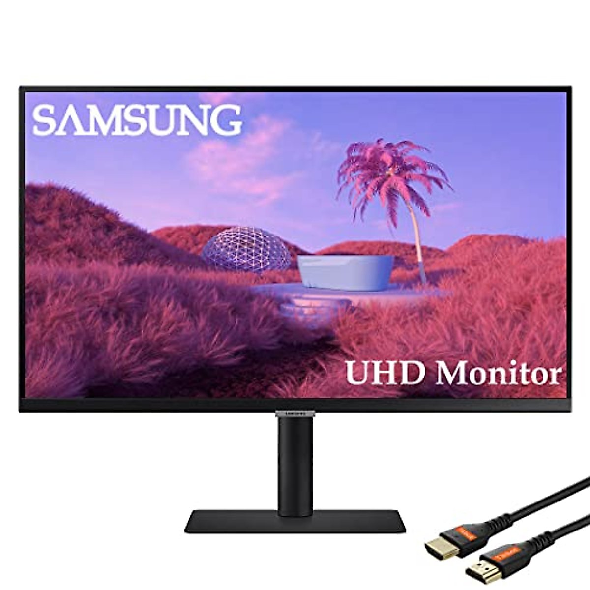 SAMSUNG Monitor for Business Gaming 27Inch 4K UHD (3840x2160) Computer Monitor Built-in Speakers USB Hub with USB-C HDMI HDR10 Height Adjustable Stand, HDMI Cable
