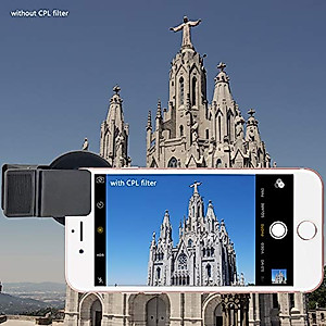 Zomei 37mm Professional Cell Phone Camera CPL Lens Filter with Clip for Galaxy S8 Android Smartphone