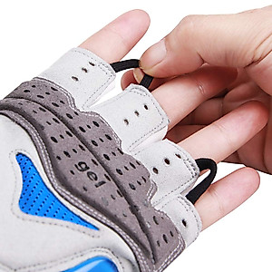 CXWXC Cycling Gloves for Men Women - Breathable Gel Road Mountain Bike Riding Gloves - Anti-Slip Half Finger Glove for Fitness Cycling Training Outdoor Sports (Blue, L)