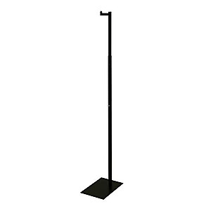 Black Adjustable Single Costumer (Adjustable from 48" to 72") - Holds Up to 25 Pounds - Perfect to Showcase a Single Outfit - A Great Fit for Thrift Shops and Large Retail Stores