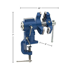 Universal Bench Vise Grip - Multi-Position Modular Cast Iron Woodworking and Metal Working Table Vise with 2 Rotating Jaws and Anvil - Portable Grip with 2-1/4" Max Jaw Opening by Kings County Tools